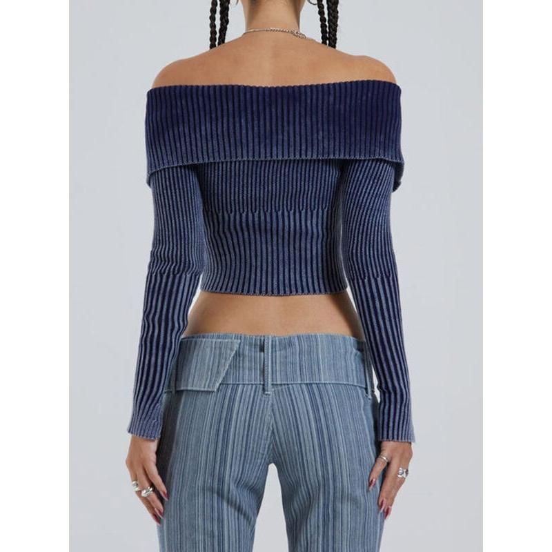 Chic Knitted One-Shoulder Midriff Cardigan - Dazpy