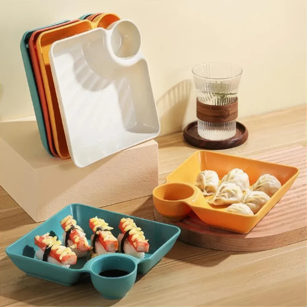 2-in-1 Square Snack Platter with Vinegar Compartment - Dazpy